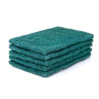 China Customized Kitchen Green Polyester Material Scratching Deep Cleaning Scouring Pad for sale