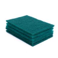 China Customized Kitchen Green Polyester Material Scratching Deep Cleaning Scouring Pad for sale