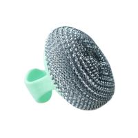 China Lightweight Stainless Steel Scrubber With Handle Deep Cleaning Anti Odor for sale