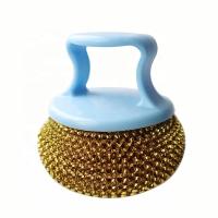China Lightweight Stainless Steel Scrubber With Handle Deep Cleaning Anti Odor for sale