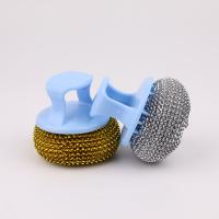 China Stainless Steel Kitchen Scourer Rust Proof Non Scratch with Handle for sale