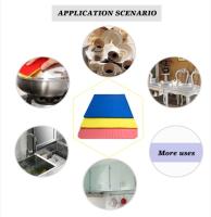 China Wood pulp cotton rags kitchen dishwashing non-stick oil decontamination wood pulp sponge cleaning colored absorbent dishwashing cotton scouring pad for sale