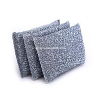 China Silver Stainless Steel Kitchen Scourer Sponge Corrosion Resistant for sale