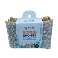 China Silver Stainless Steel Kitchen Scourer Sponge Corrosion Resistant for sale
