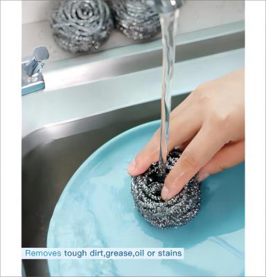 China Round Stainless Steel Cleaning Ball Kitchen Cleaning Stainless Steel Scrubber for sale