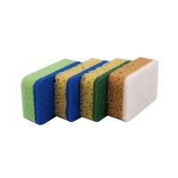 China Customized Kitchen Sponge PU Polyester Scouring Pad 11x7x3cm for sale