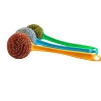 China Stainless Steel Cleaning Brush with Ergonomic Handle for sale