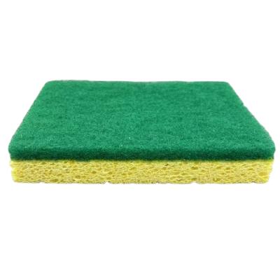 China Biodegradable Square Cellulose Sponge Green Yellow Compostable for sale