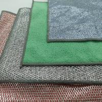China Green Silver Powder Composite Cleaning Cloth Durable Quick-Dry for sale