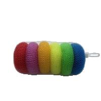 China Multicolor Plastic Mesh Scrub Ball for Kitchenware Cleaning for sale