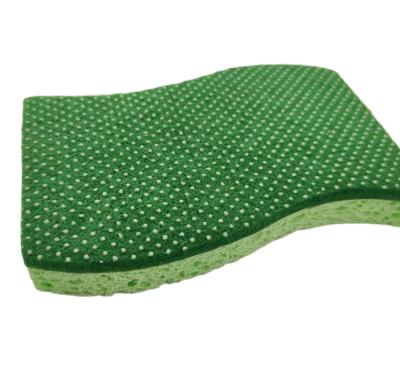 China Eco-Friendly Wood Pulp Wave Sponge for Kitchen Cleaning for sale