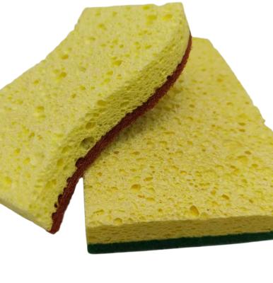 China Biodegradable Wood Pulp Sponge Cloth Blue Yellow Compostable for sale