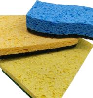China Biodegradable Wood Pulp Sponge Cloth Blue Yellow Compostable for sale