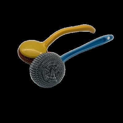 China Heavy Duty Steel Wool Scrub Brush for Pots Pans Kitchen Cleaning for sale