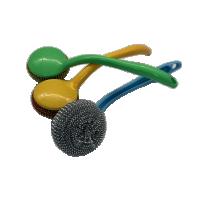 China Heavy Duty Steel Wool Scrub Brush for Pots Pans Kitchen Cleaning for sale