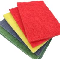 China Colorful non-scratch household kitchen scouring pads Polyester/nylon strong and durable kitchen cleaning products for sale