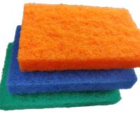 China Yellow-Green-Blue Nylon Scouring Pad Cleaning Block Soft-Foaming Convenient To Use Pop Kitchen Cleaning Product Huge Output for sale