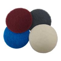 China Round Flocked Scouring Pad Self-Adhesive Fleece Sheet for Cleaning Rust Removal Industrial Polishing Machine Washable for sale