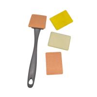 China Wholesale wood pulp sponge scrubber compressed wood pulp cotton kitchen cleaning sponge with printed pattern for dishwashing and removing grease for sale