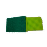 China waist-shaped dishwashing sponge made of superfine fiber with steel wool scouring pad, highly absorbent, reusable, and scratch-free for kitchen use for sale