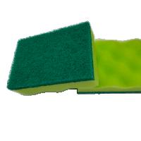 China waist-shaped dishwashing sponge made of superfine fiber with steel wool scouring pad, highly absorbent, reusable, and scratch-free for kitchen use for sale