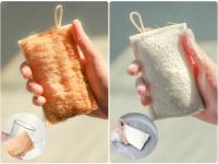 China Natural Loofah Compressed cellulose Sponge - Dual-Sided, Oil-Resistant, Super Absorbent Dish Cloth for sale