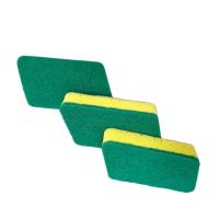 China Dual-Headed Green-Yellow Scrub Brush – Durable, Diamond-Patterned, Soft Bristles for Stain Removal, Eco-Friendly Cleaning for sale