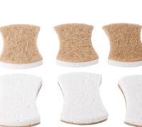 China Coconut Shell Fiber / Sisal And Celulose Sponge For Kitchen Natural Biodegradable Materials Dishwashing Artifact for sale