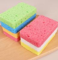 China Colorful Square Soft Wood Pulp Sponge Eco-friendly and Durable for Scratch-free Cleaning for sale