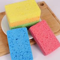 China Colorful Square Soft Wood Pulp Sponge Eco-friendly and Durable for Scratch-free Cleaning for sale
