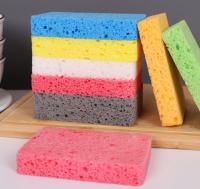 China Colorful Square Soft Wood Pulp Sponge Eco-friendly and Durable for Scratch-free Cleaning for sale