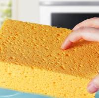 China Yellow Highly Absorbent Soft Texture Flex Texture Sponge With Rich Bubbles For Gentle Cleaning for sale