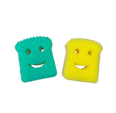 China Yellow-Green Square Scrub Daddy  Sponge With Hardness Changes For Durable Kitchen Cleaning for sale