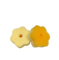 China Double-sided flower-shaped temperature-sensitive sponge  original flex texture scrubber for sale
