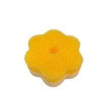 China Double-sided flower-shaped temperature-sensitive sponge  original flex texture scrubber for sale