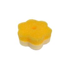 China Double-sided flower-shaped temperature-sensitive sponge  original flex texture scrubber for sale