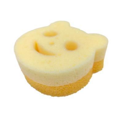 China Double-sided Bear-shaped Absorbent Flex Texture Sponge for Kitchen and Household Cleaning for sale