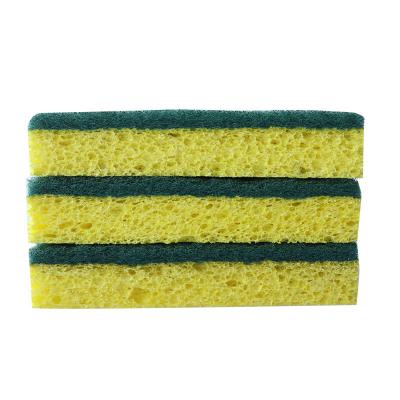 China Environmentally friendly biodegradable wood pulp cotton cellulose sponge scouring pad for kitchen cleaning for sale