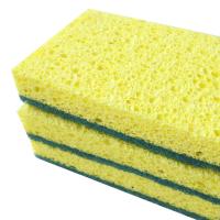 China Customizable Eco Friendly Kitchen Sponge Scourer 100 Percent Biodegradable Materials Powerful Effective Cleaning for sale