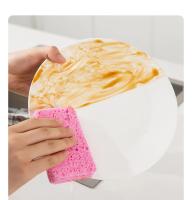 China Biodegradable Wood Pulp Compressed Sponges Natural Cellulose Washing Scouring Pads for sale