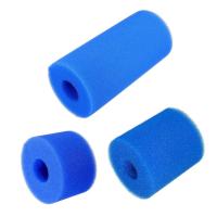 China PU Foam Blue Cylindrical Filter Sponge High-Porosity Media For Aquarium / Industrial for sale