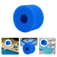 China PU Foam Blue Cylindrical Filter Sponge High-Porosity Media For Aquarium / Industrial for sale