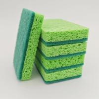 China Natural Green Cellulose Sponge High Absorbency for Kitchen Cleaning for sale