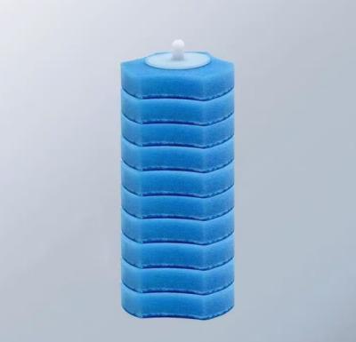 China Replaceable Long Handle Toilet Sponge Refills Blue Color Cleaning Head for sale