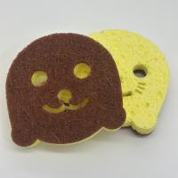 China Dual-Sided Composite Sponge With Sisal Scouring Pad And Cellulose For Kitchen for sale