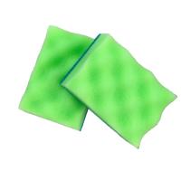 China Dual-Action Green Wave Sponge Scouring Pad Non-Scratch For Kitchen Pots for sale