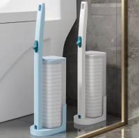 China Disposable Toilet Brush System with 10 Replacement Heads, 40cm PS Handle and 12cm x 8cm Hygienic Brush Head for sale