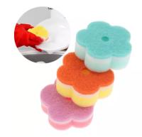China Flower-Shaped Dish Sponge – Non-Scratch Dual-Side Cleaning Sponge for Kitchen & Dishes for sale