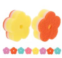 China Flower-Shaped Dish Sponge – Non-Scratch Dual-Side Cleaning Sponge for Kitchen & Dishes for sale