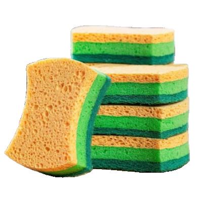 China 3-in-1 Triple-Layer Kitchen Sponge – Non-Scratch Cellulose Sponge Scourer with Highly Absorbent Foam for Dish Cleaning for sale